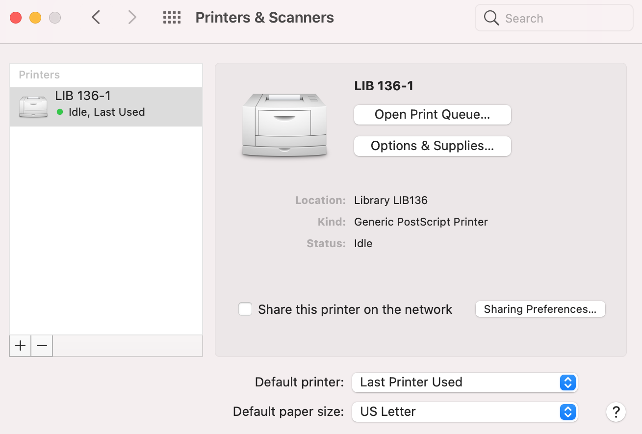 Installing a printer manually (Mac) | Information Technology Services